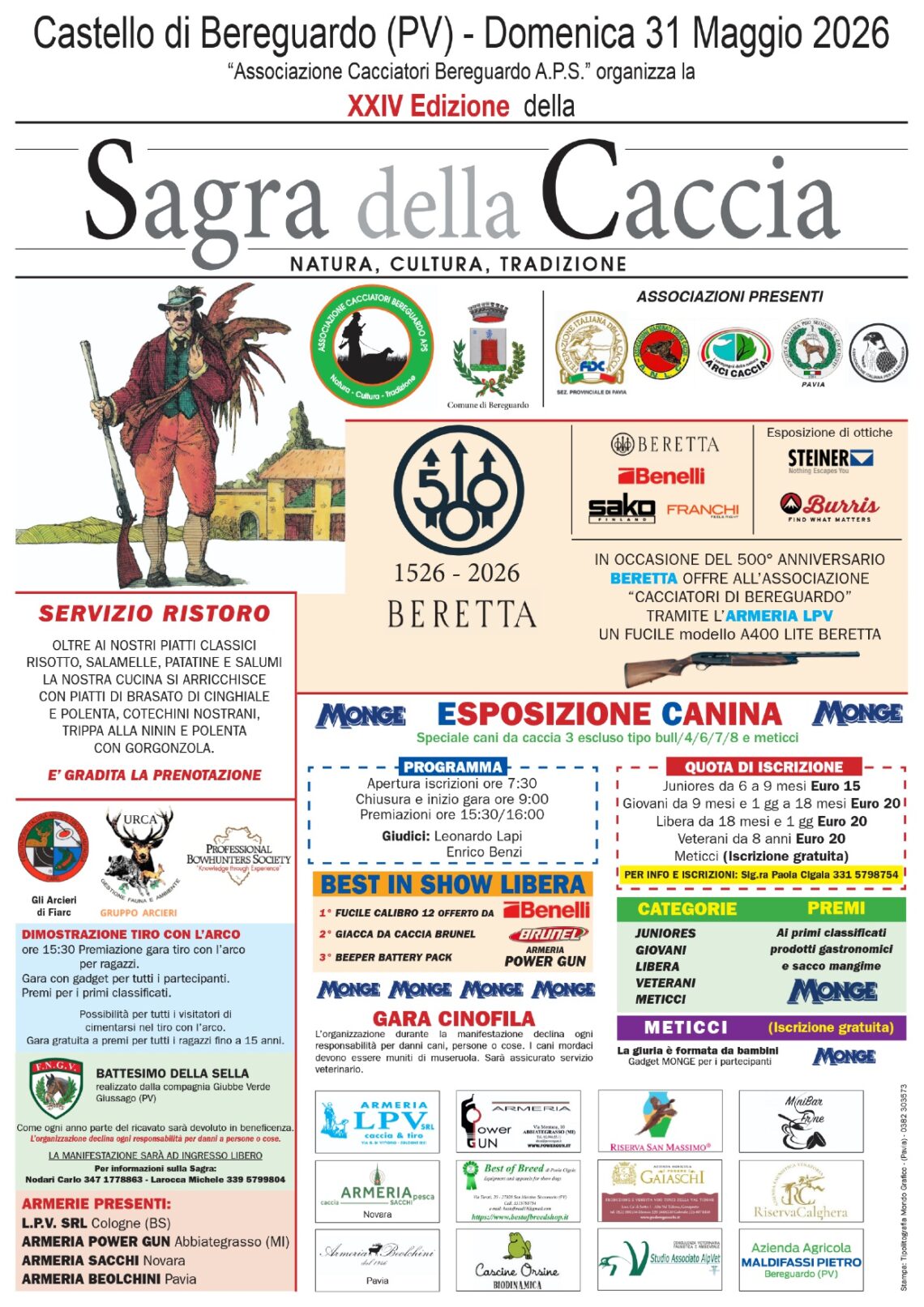 Bereguardo (Pavia), domenica 31 maggio la 24ª Sagra della Caccia ...